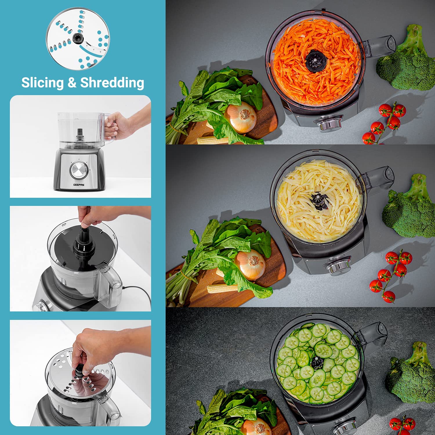 Panasonic 1200W Compact Food Processor - Multi-Functional Electric ...