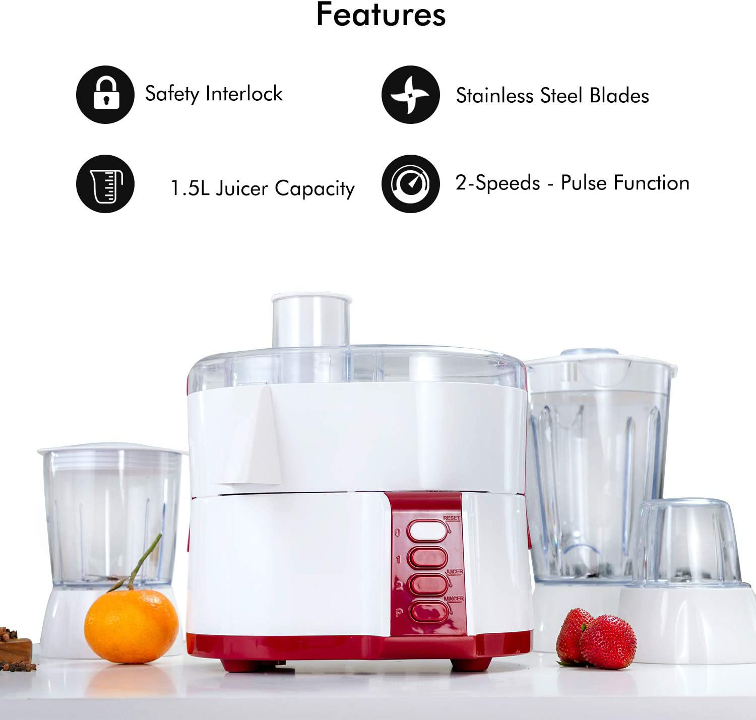 Panasonic 4-In-1 Food Processor - Blender Juicer, 2-Speed With Pulse ...