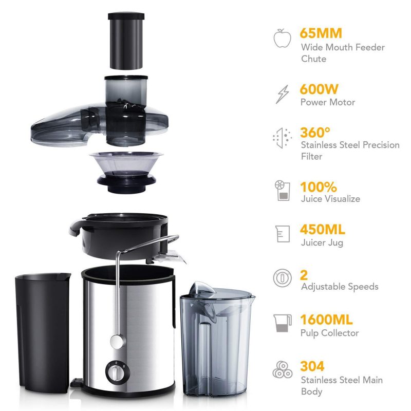 BOMA BM-3087, 350 Watt 2 Speed Stainless Steel Juice Extractor with ...